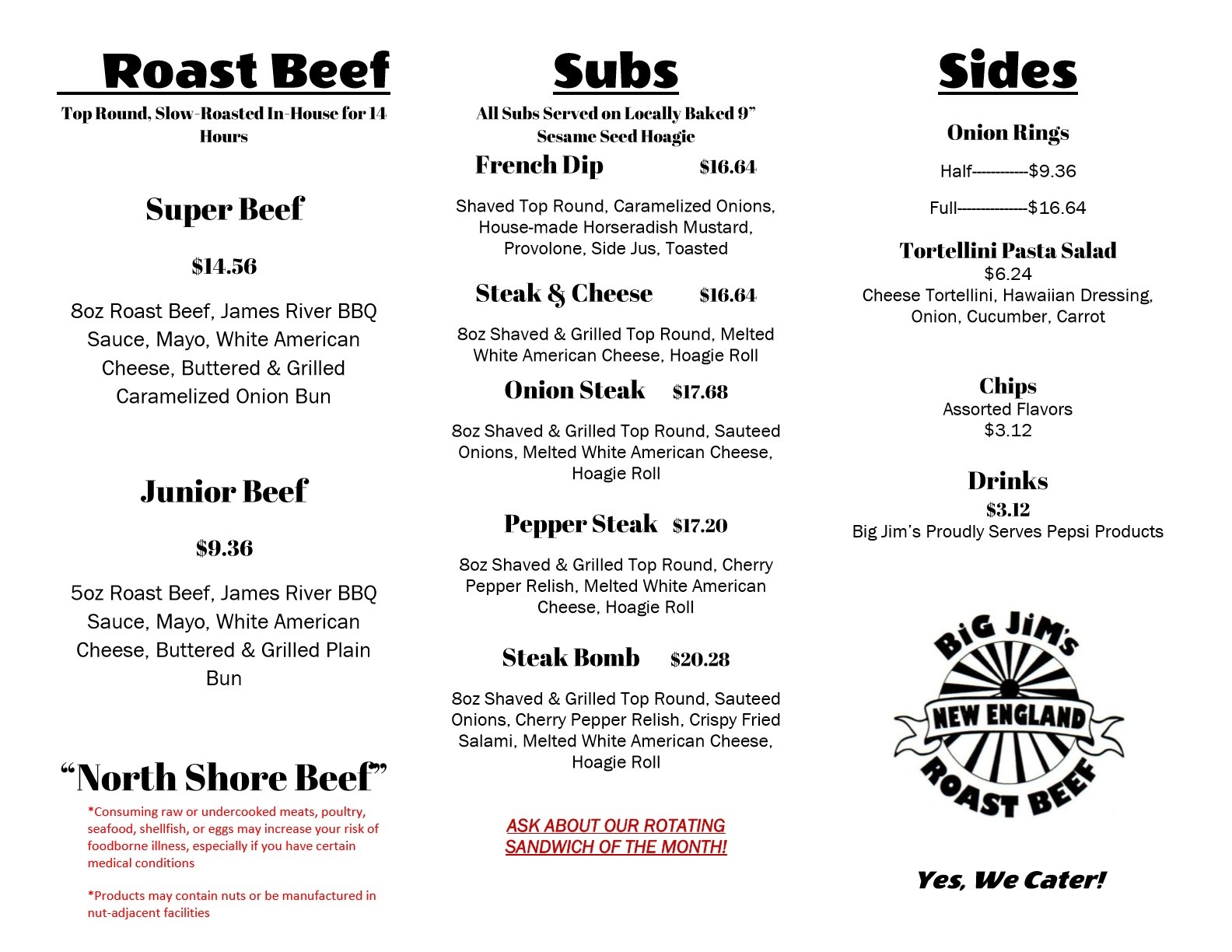 Big Jim's Roast Beef | Menu